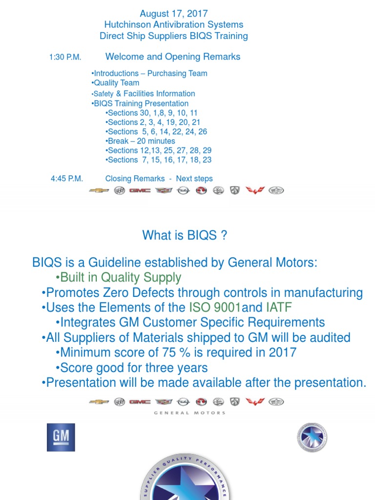 BIQS Training for Direct Ship Suppliers | PDF | Audit | Personal ...