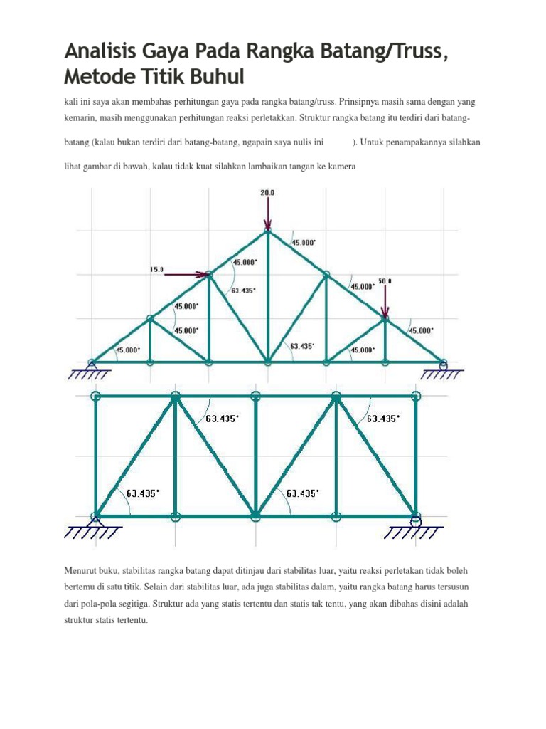 Analisis Gaya Pada Rangka Batang | PDF