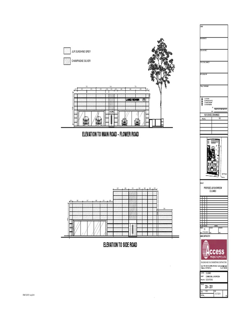 Elevation drawings and dimensions for a multi-level building project ...