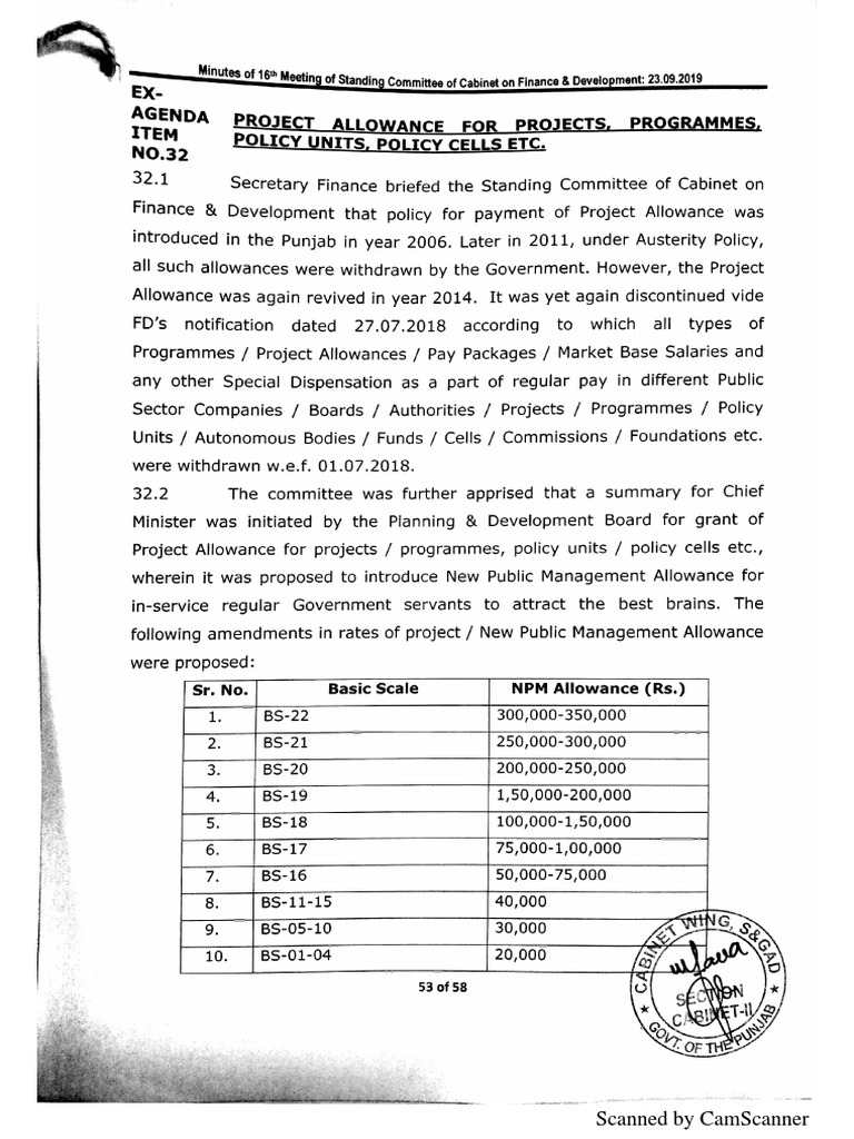 Projects Allowance Agenda No 32 | PDF