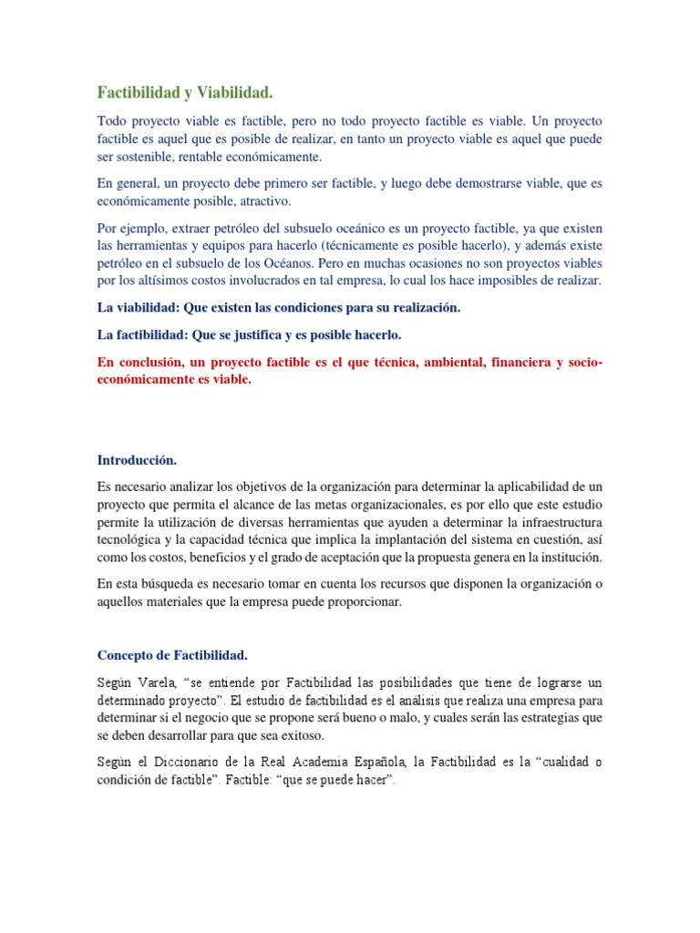 Factibilidad y Viabilidad | PDF | Software | Evaluación