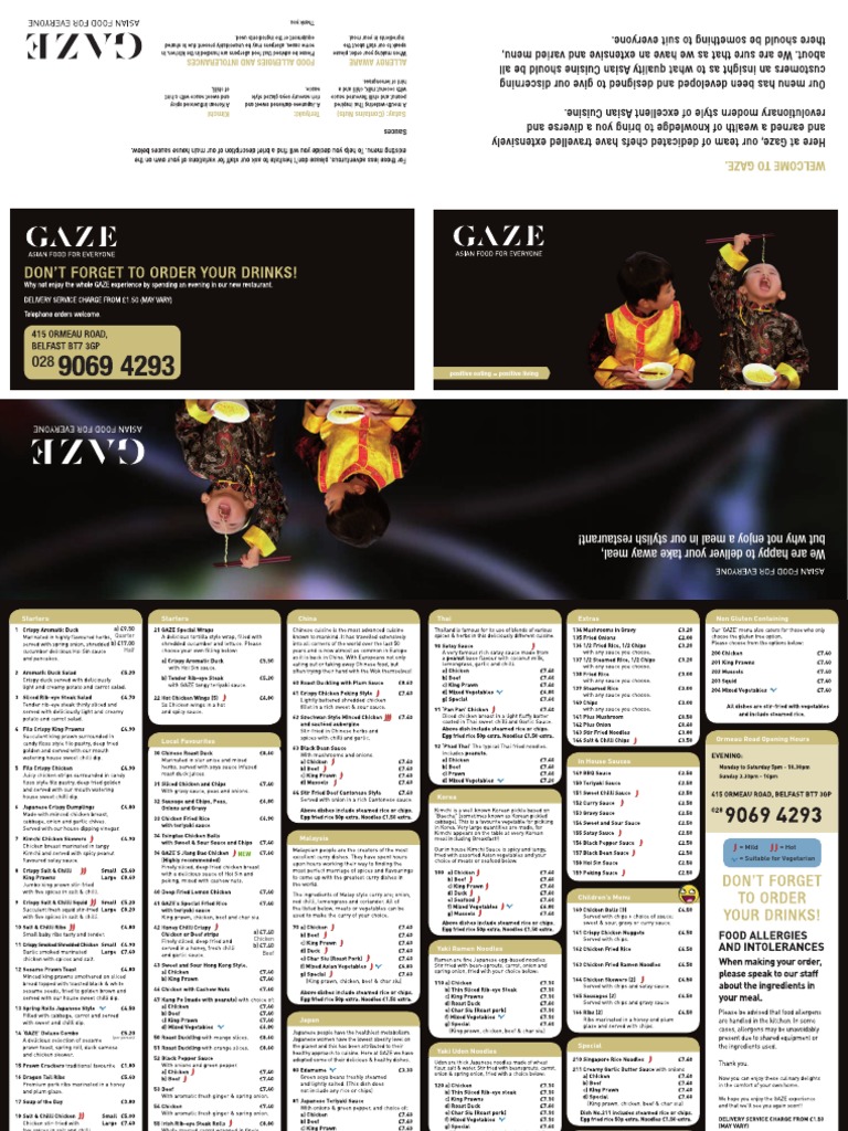 Gaze Ormeau Menu | PDF