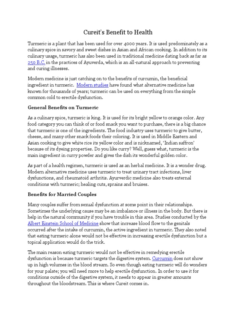 Cureit | PDF | Turmeric | Food And Drink