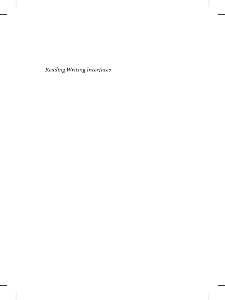 Lori Emerson Reading Writing Interfaces | PDF | Graphical User ...
