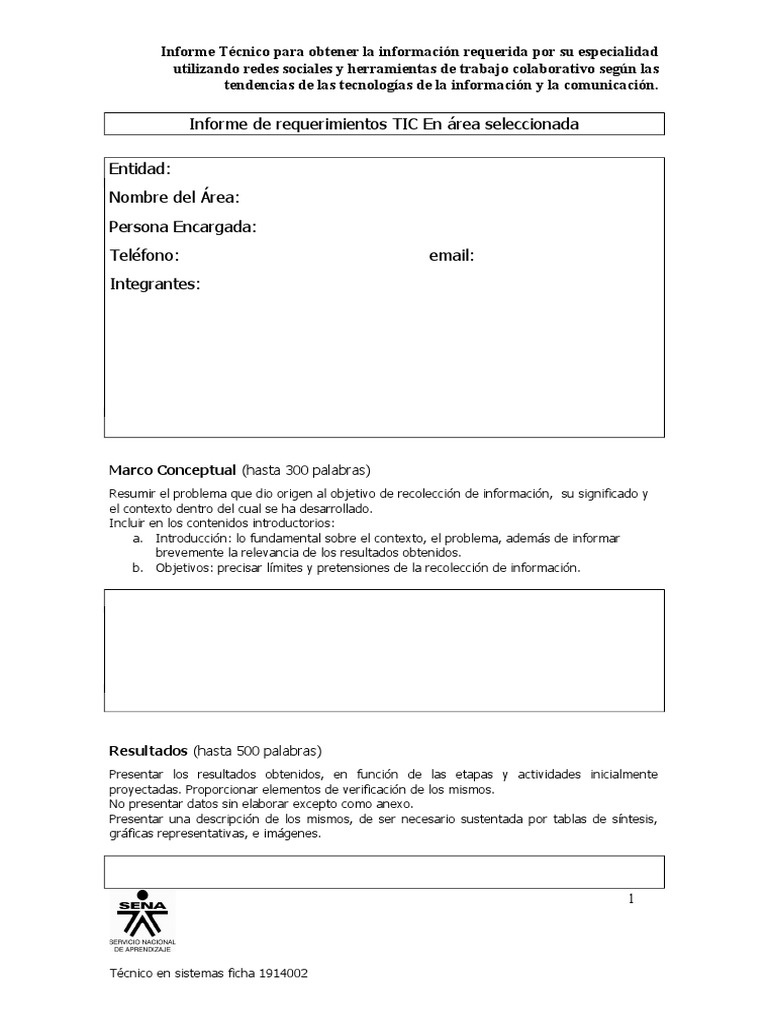 Modelo de Informe Técnico | PDF