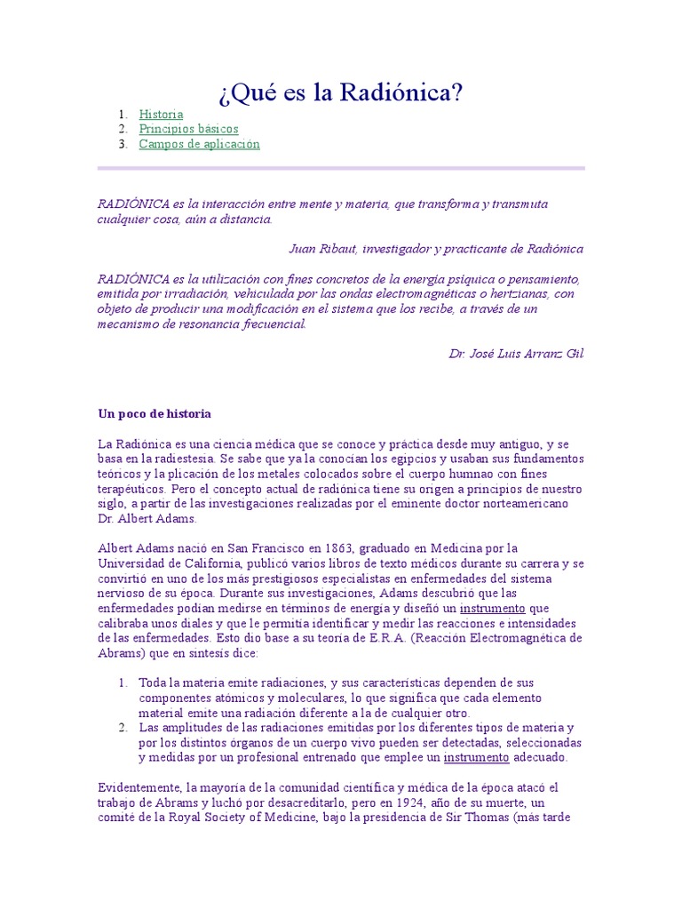 Que Es La Radionica | PDF | Radiación electromagnética | Importar