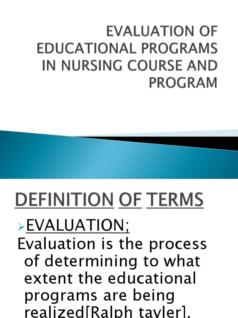Evaluation of Educational Programs in Nursing Course and | PDF ...