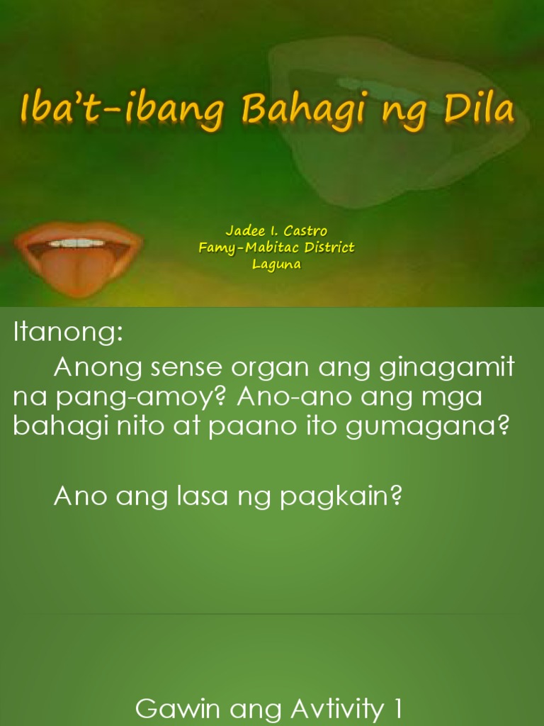 Mga Bahagi NG Dila | PDF