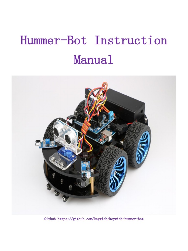 Hummer-Bot Instruction Manual | PDF | Arduino | Electric Motor