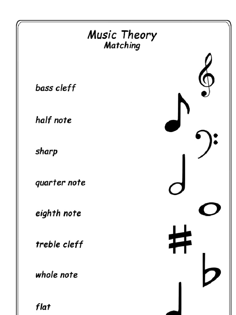 Music Theory Matching Worksheet | PDF