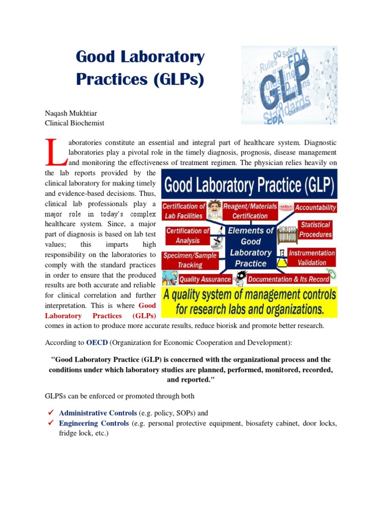 Good Laboratory Practices (GLPS) | PDF | Laboratories | Health Care