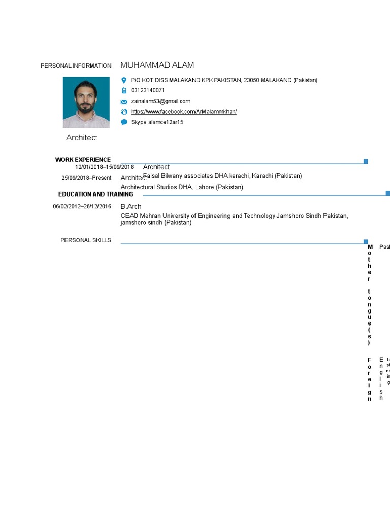 CV Format | PDF | Pakistan | Engineering