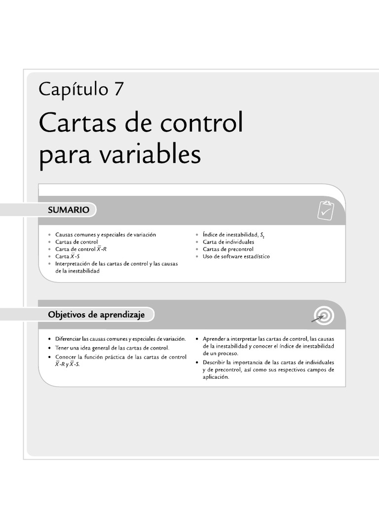 Cartas de Control para Variables PDF | PDF