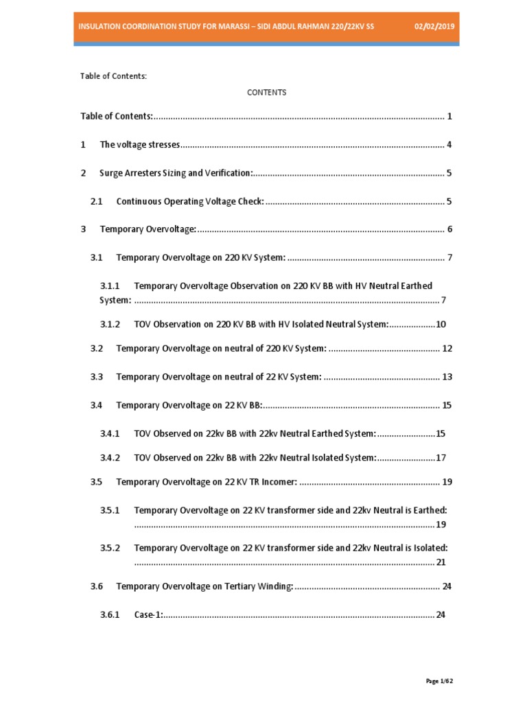 Insulation Coordination Study for 22kV SS | PDF | Electrical Substation ...