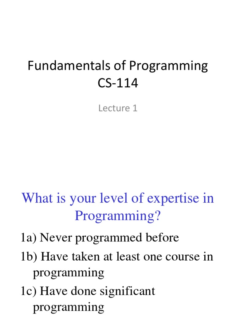 Lect 1 Fop Pdf Pdf Programming Language Computer Program 