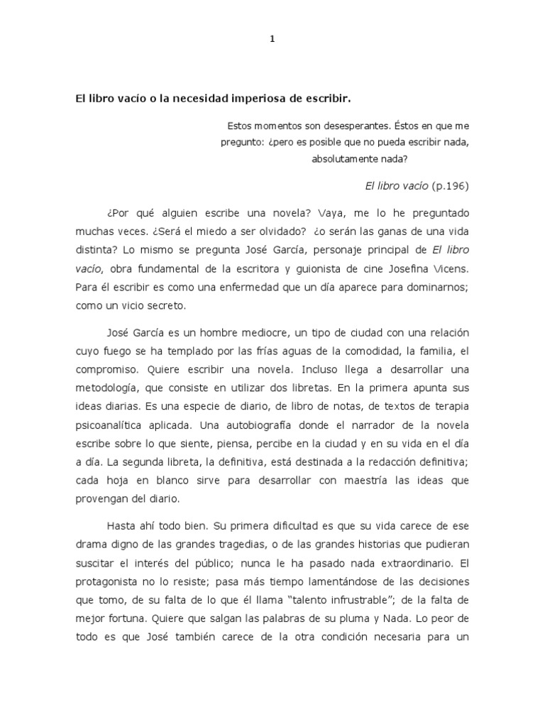 El Libro Vacío. Josefina Vicenz | PDF | Existencialismo | Libros