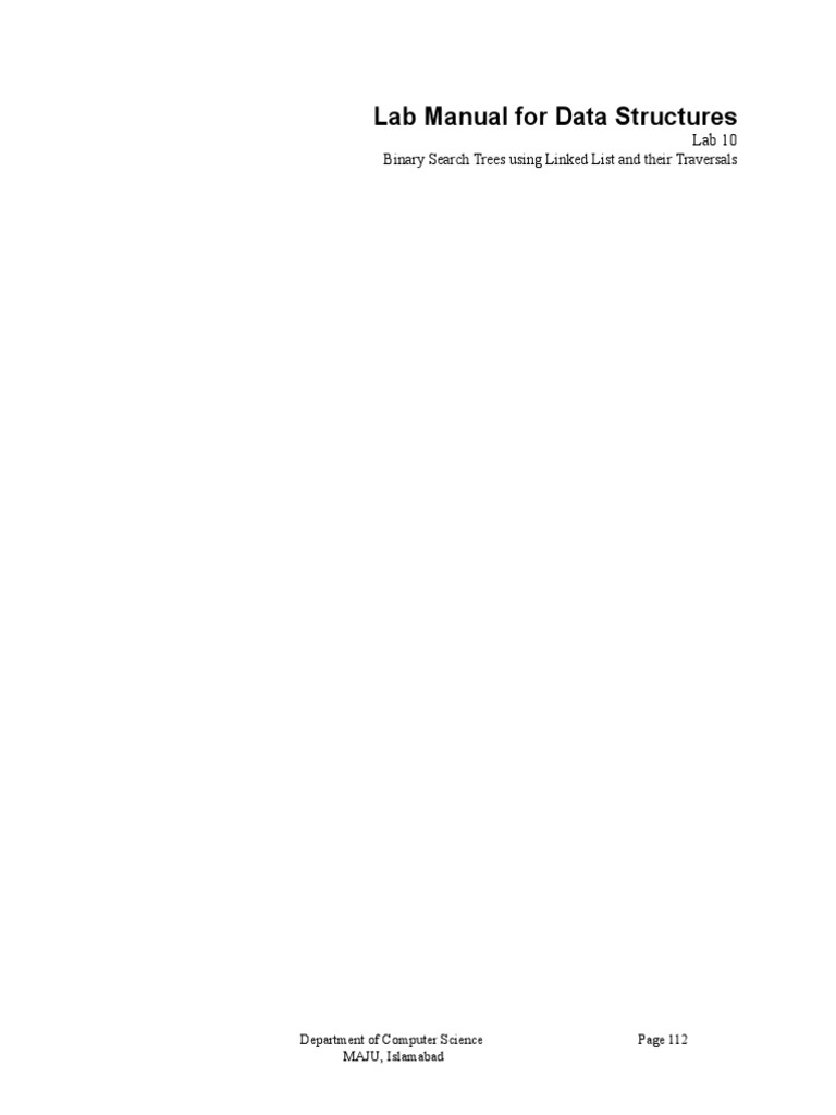 DS Lab 10 - Binary Search Trees As Linked List and Their Traversal | PDF | Data Management ...
