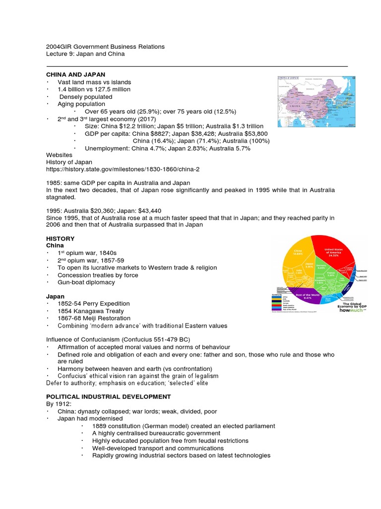 Lecture 9 Japan and China | PDF | Japan | Economic Growth