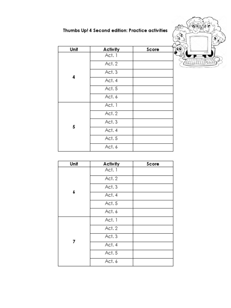 Thumbs Up! 4 Second Edition: Practice Activities | PDF