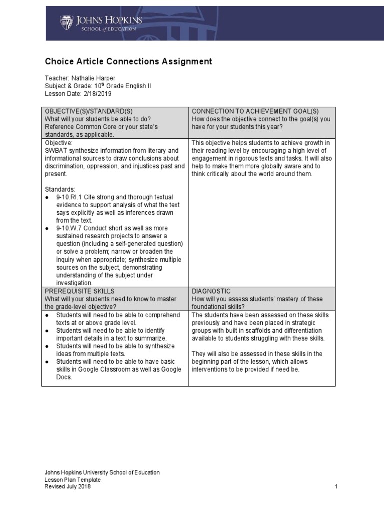 Discrimination and Injustice Lesson Plan | PDF | Question | Lesson Plan