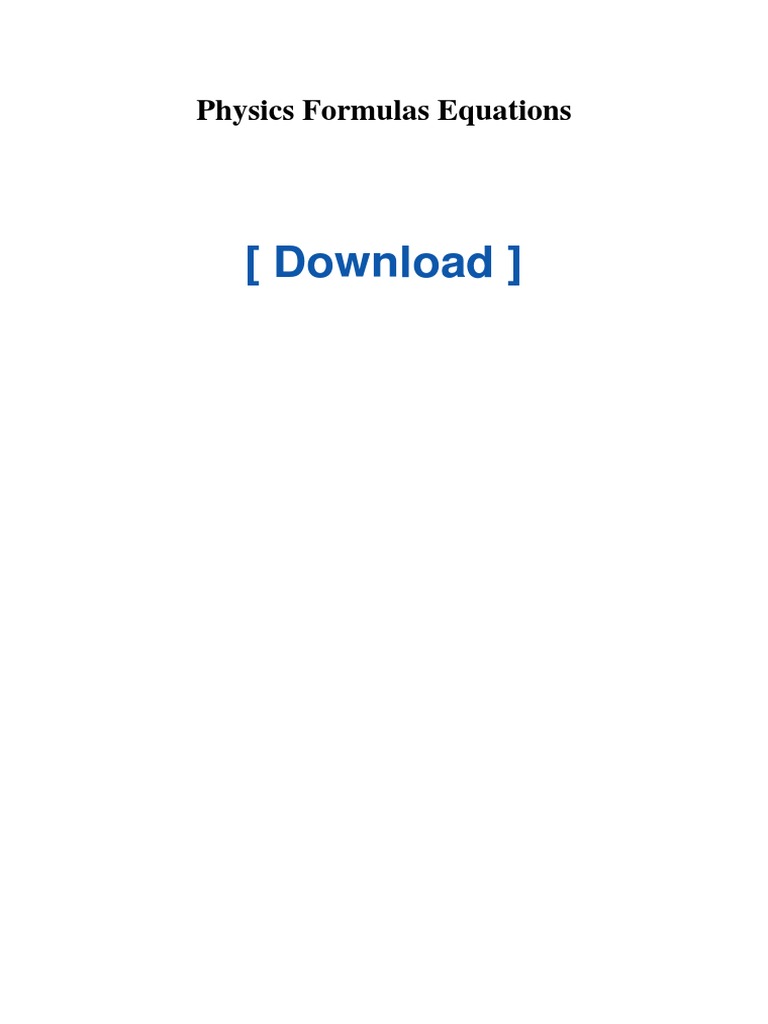 STAAR Physics Formula Reference Guide | PDF | Kinematics | Physics