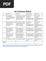 2022 Ge 20 Second Exam Artwork Analysis Guidelines Rubric | PDF | Cognition