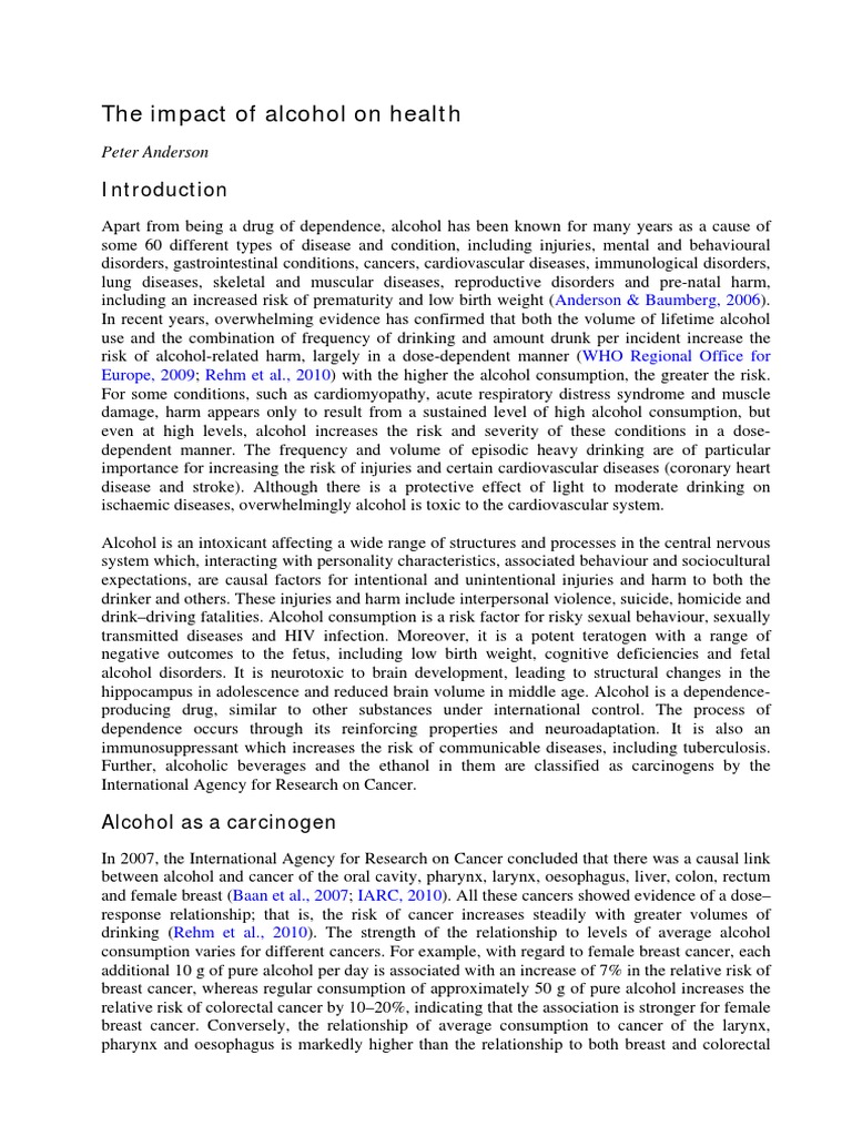 The Impact of Alcohol On Health | PDF | Alcoholic Drinks | Alcoholism