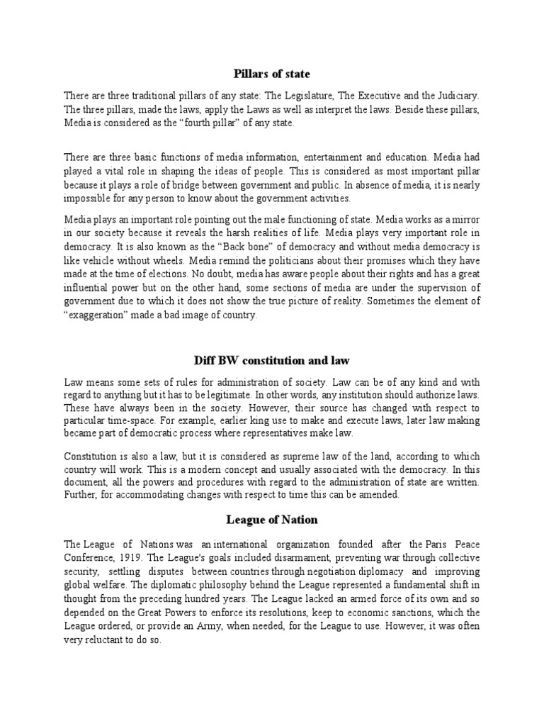Pillars of State | PDF | International Relations | Idealism