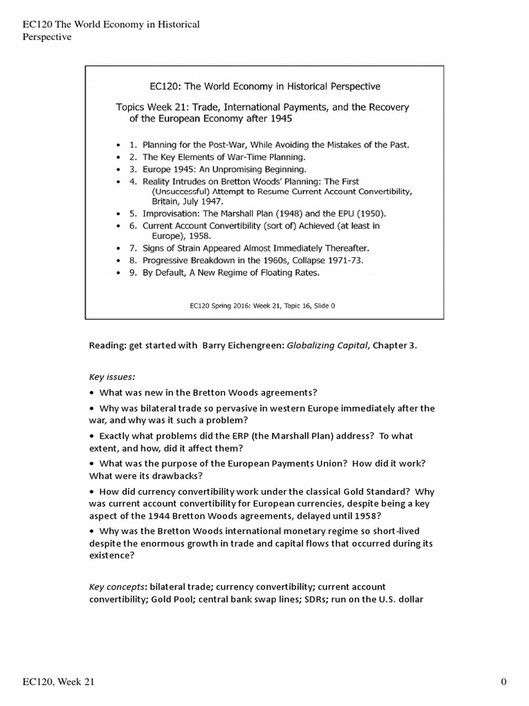 World Economy in Historical Perspective | PDF | Bretton Woods System ...