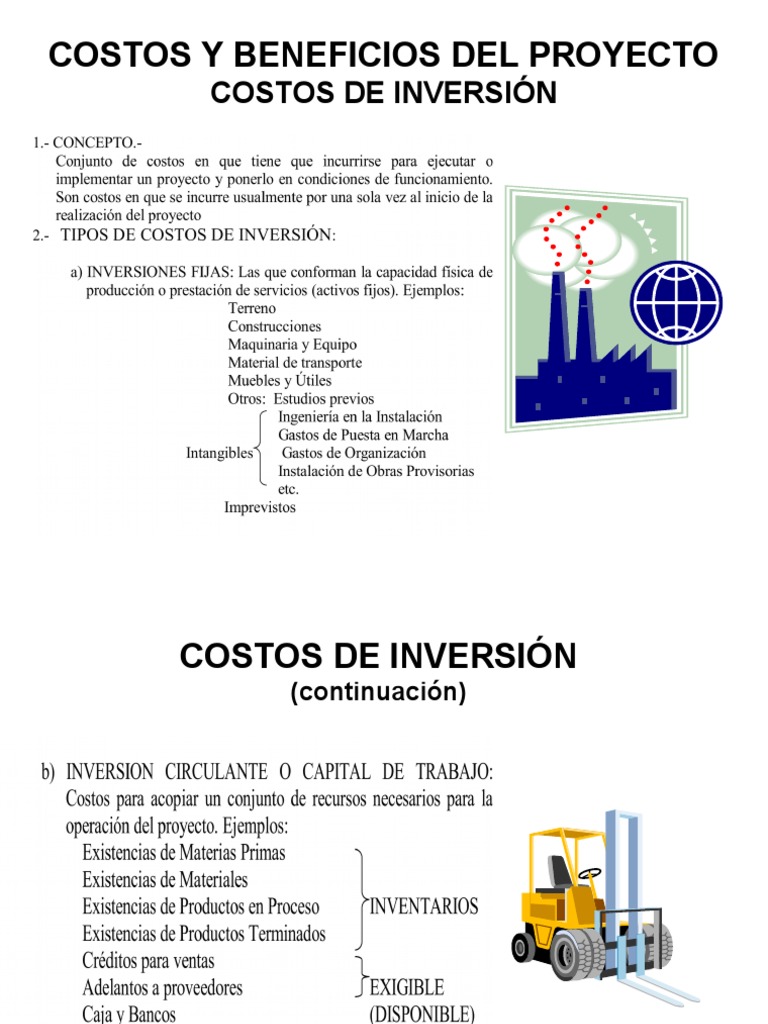 Costos de Inversión | PDF