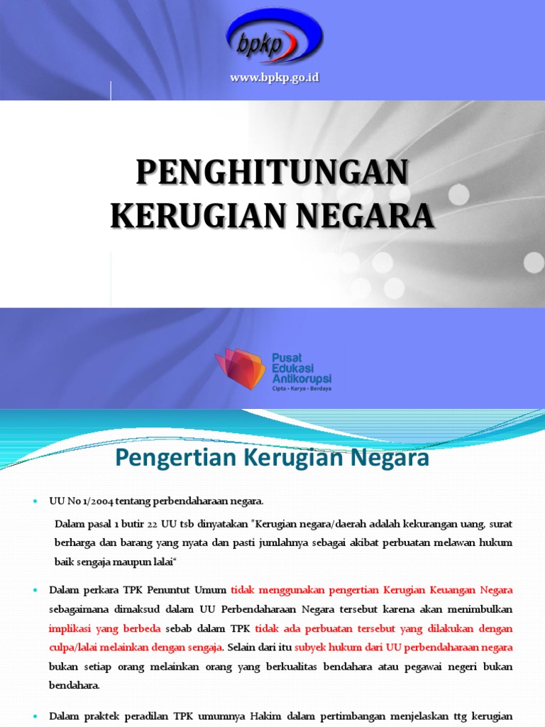 Penghitungan Kerugian Keuangan Negara | PDF