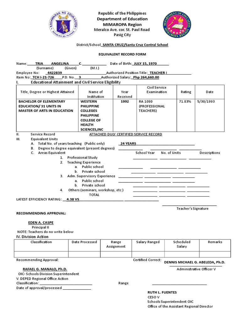 Erf Form New | PDF | Doctor Of Philosophy | Teachers
