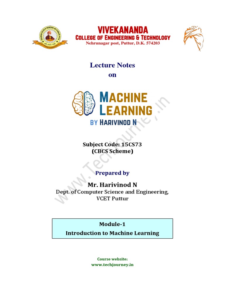 ML Notes 1 | PDF | Machine Learning | Hypothesis