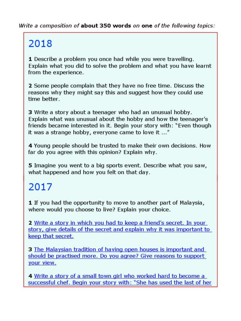 Writing Prompts for Composition Practice | PDF | Adolescence | Cognition
