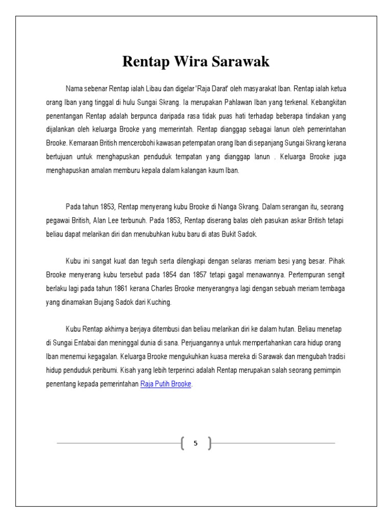 Rentap Wira Sarawak | PDF | Sejarah | Klasik