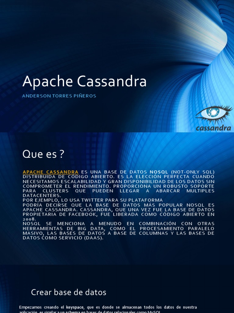 Introducción a Apache Cassandra | PDF | Tabla (base de datos) | Ingeniería de software