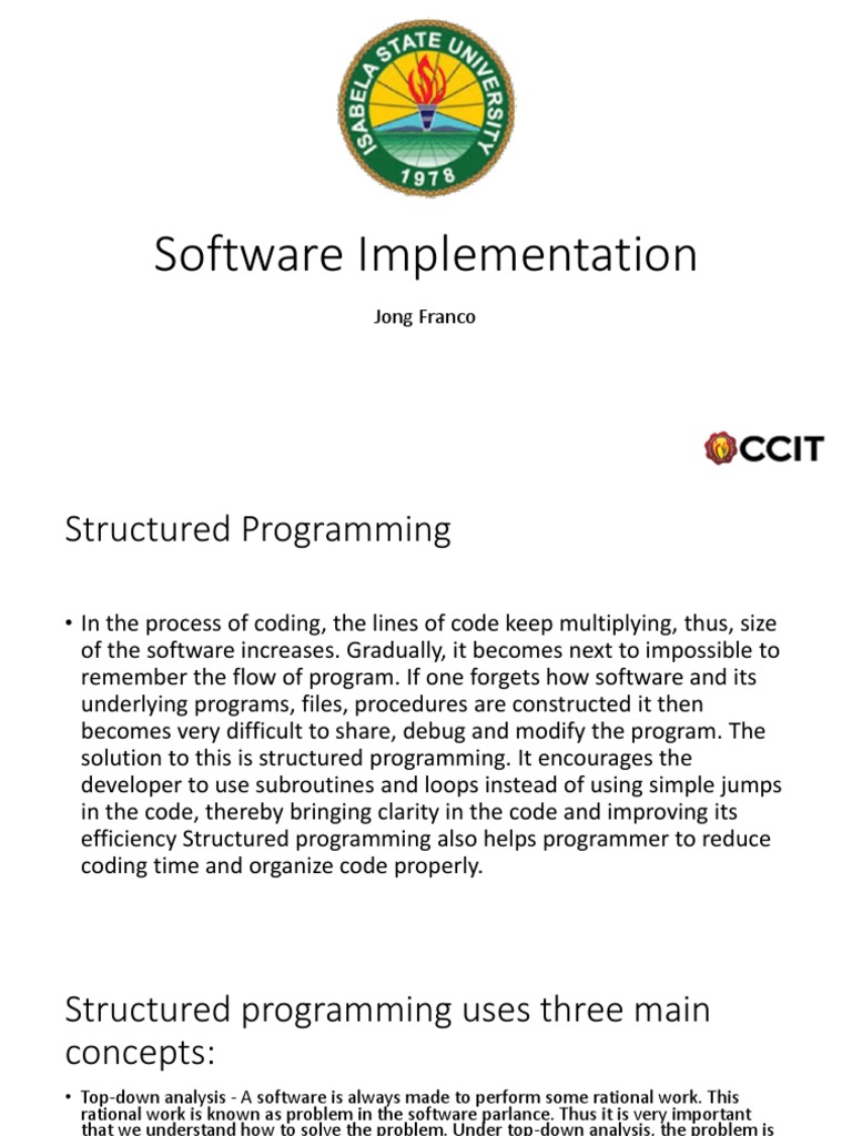 Software Implementation Pdf Functional Programming Subroutine 3121