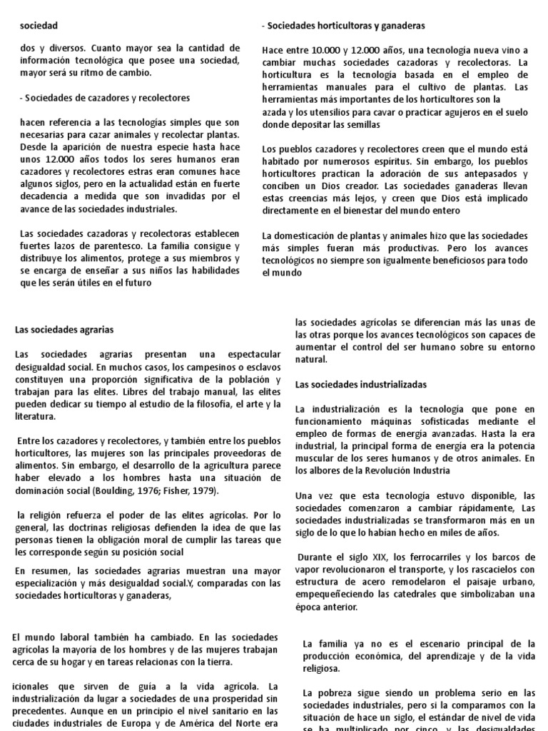 Resumen Tema 4 Sociologc3ada Macionis y Plummer | PDF | Sociedad | Agricultura