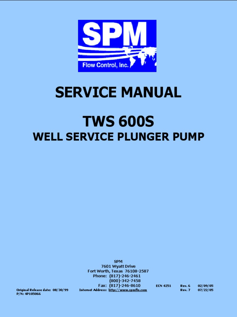 Service Manual TWS 600S PDF | PDF | Pump | Transmission (Mechanics)