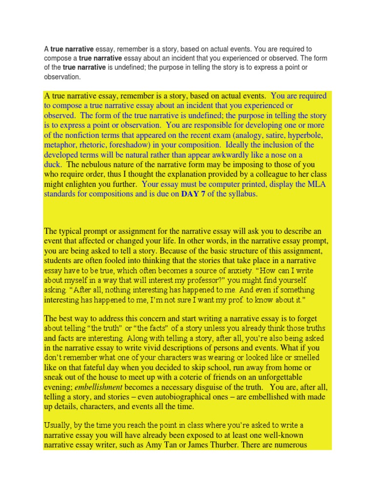 True Narrative | PDF | Narrative | Essays