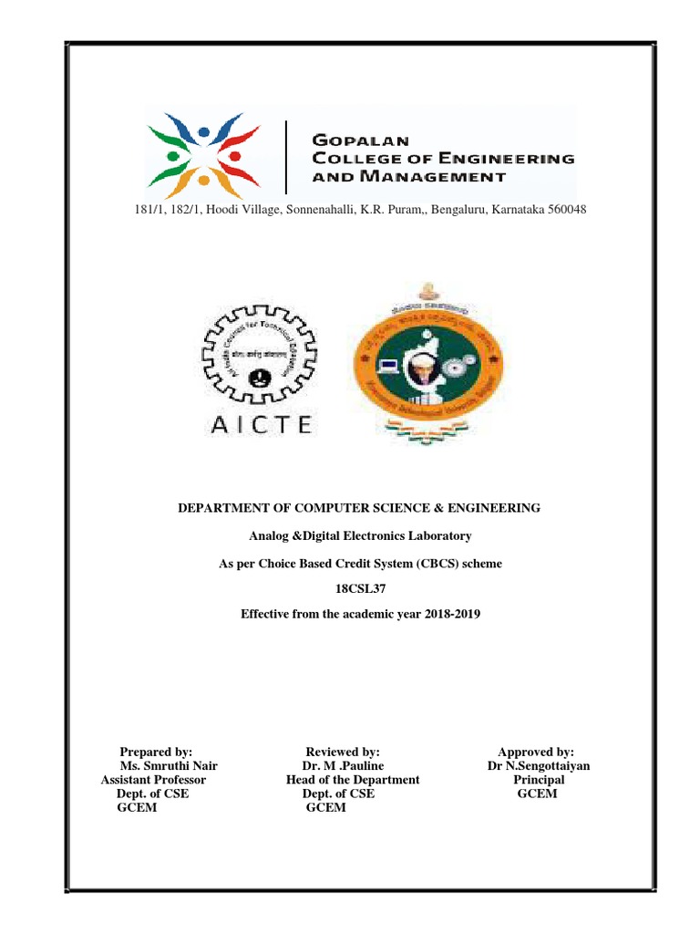 18csl37-Ade Lab Manual | PDF | Operational Amplifier | Electronic Design