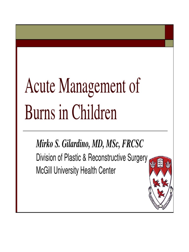 Pediatric Burn Management Guidelines | PDF | Burn | Scar