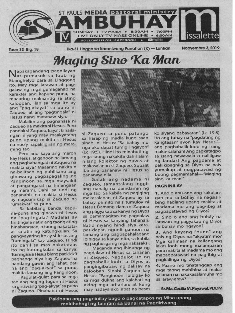 Sambuhay Tagalog Octubre 27 2019 | PDF