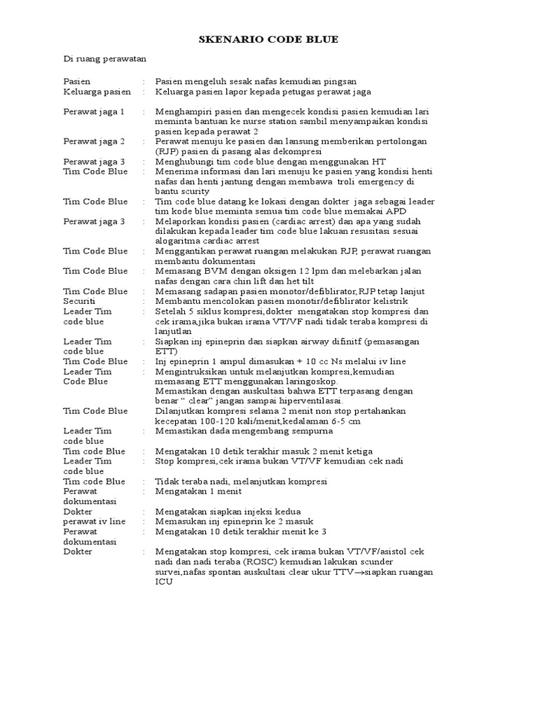 Skenario Code Blue | PDF