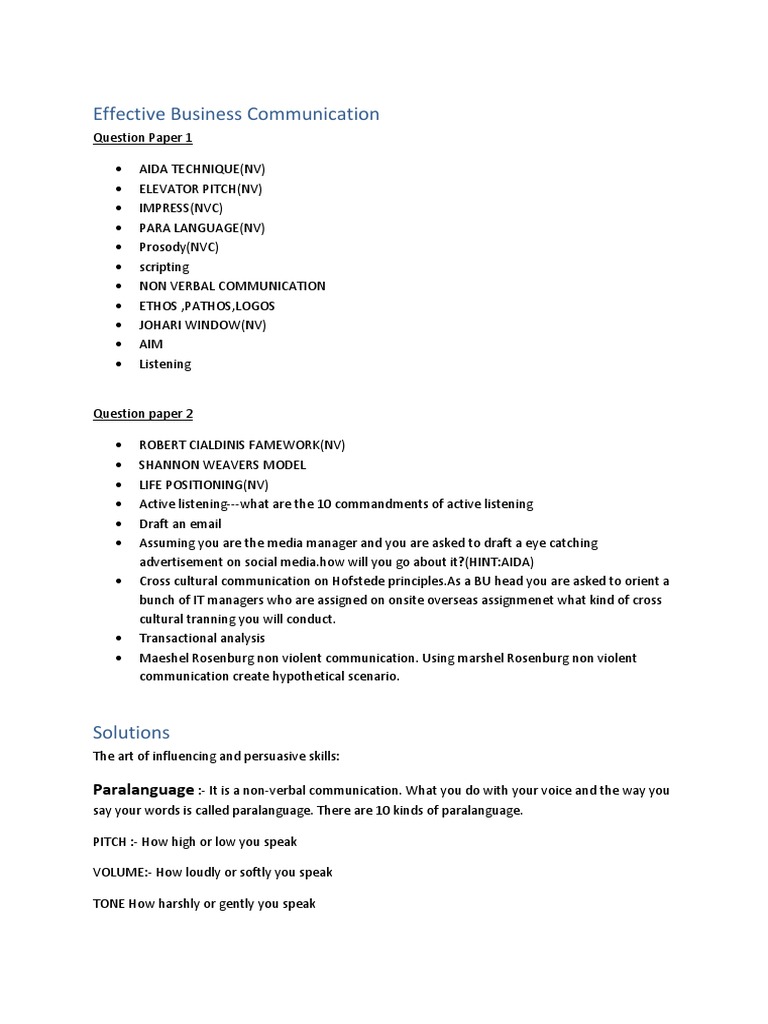 Business Communication Notes | PDF | Communication | Id