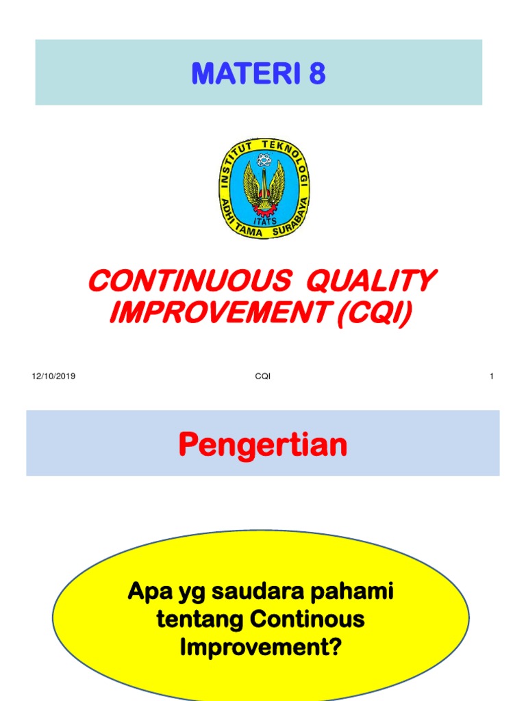 9, Materi 8, Continous Improvement | PDF