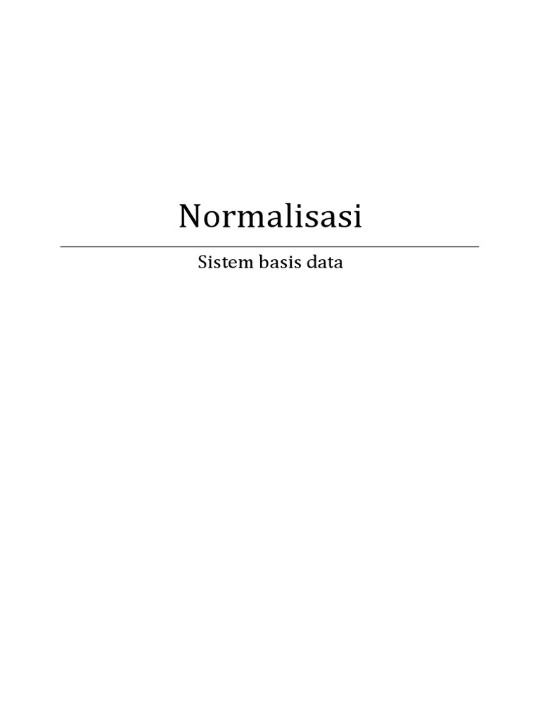 Tugas Normalisasi Basis Data | PDF
