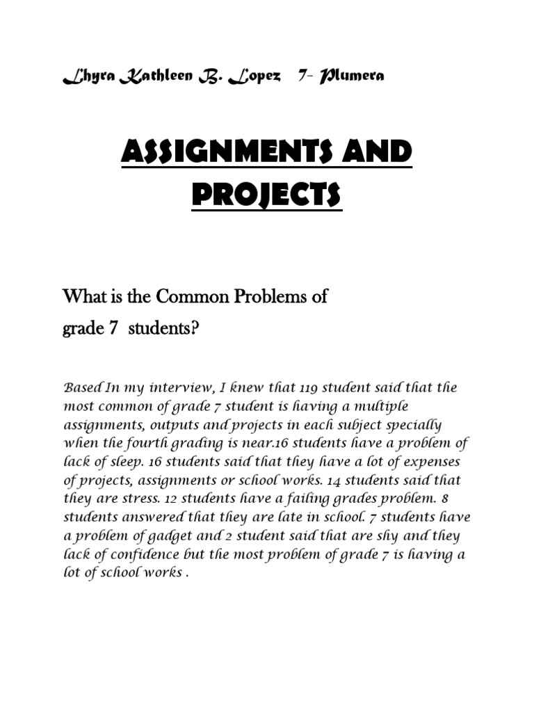 Assignments and Projects | PDF | Homework | Behavior Modification