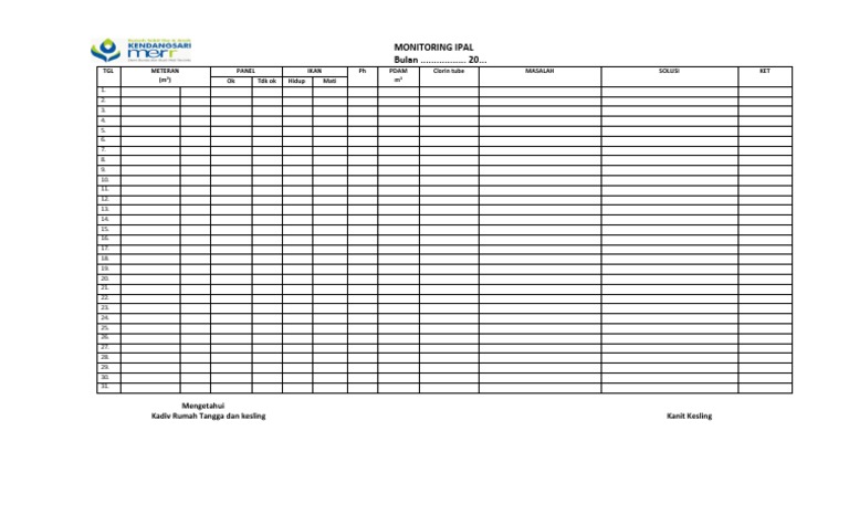 Form Monitoring IPAL | PDF