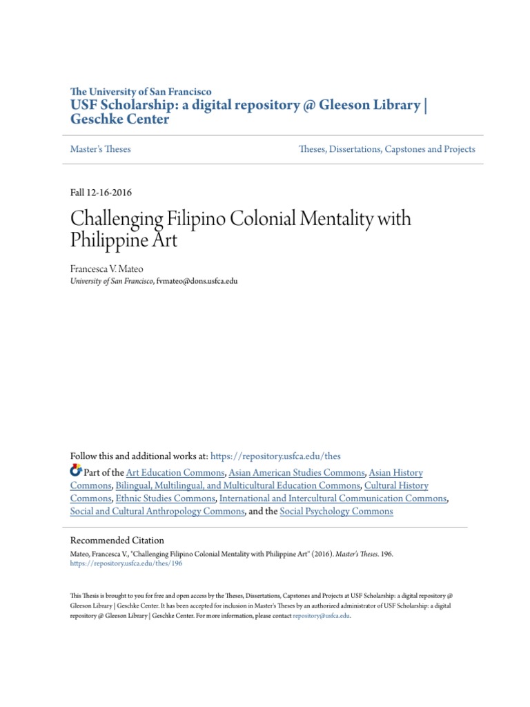 Challenging Filipino Colonial Mentality With Philippine Art PDF | PDF ...